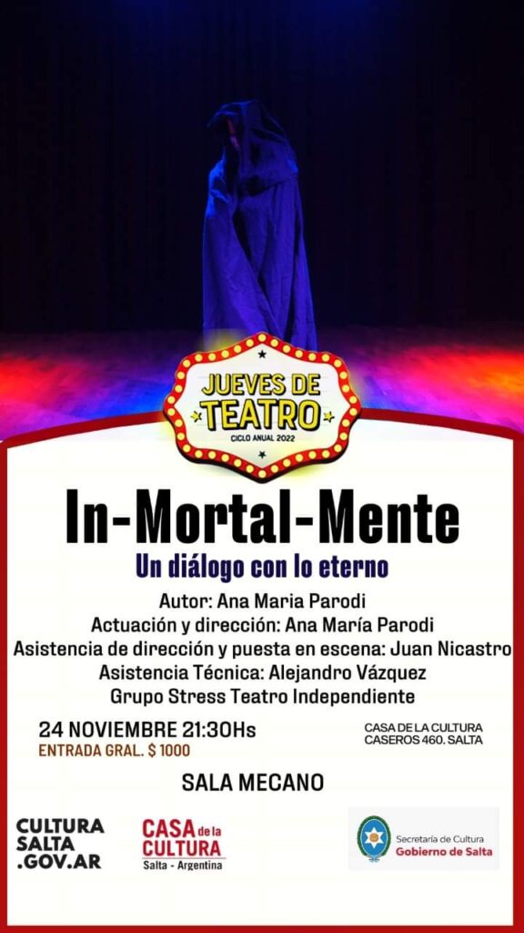 Se estrena "In-mortal-mente" con actuación de Ana María Parodi - Salta 21